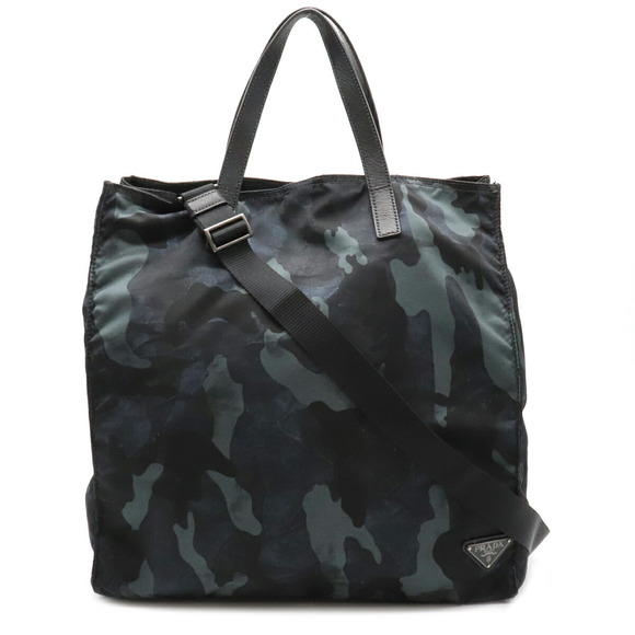 Prada | Bags | Prada 2way Camouflage Nylon Leather Shoulder Bag Blue ...